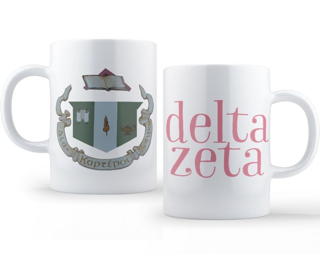 DZ Delta Zeta Crest Mug Sorority Coffee Mug - Etsy