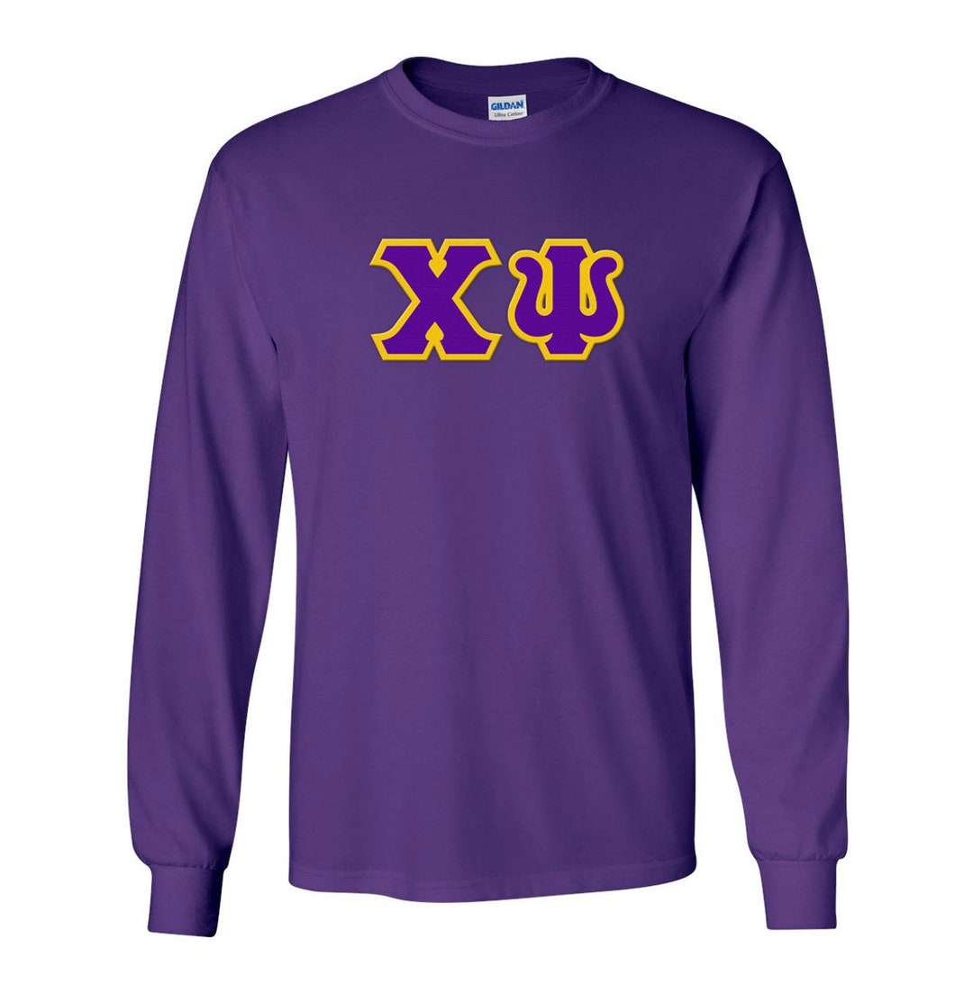 Chi Psi Fraternity Lettered Long Tee - Etsy