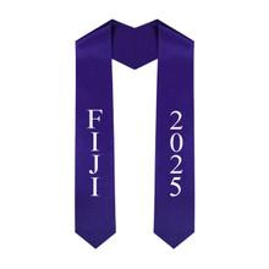 FIJI Lettered Graduation Sash Stole With Year - Etsy