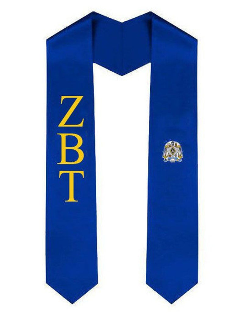 Zeta Beta Tau Greek Lettered Graduation Sash Stole With Crest - Etsy