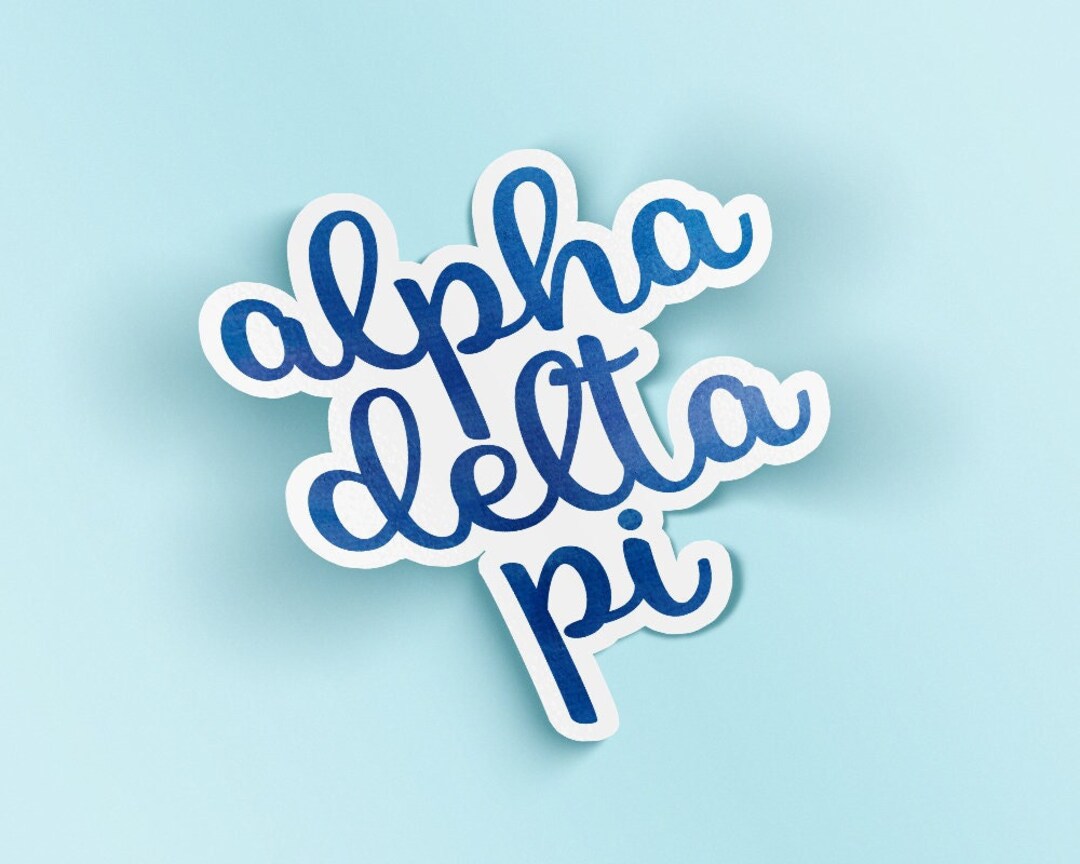 Adpi Alpha Delta Pi Watercolor Script Sticker - Etsy