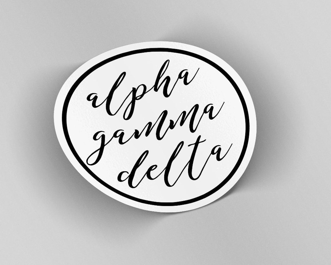 AGD Alpha Gamma Delta Circle Script Sticker - Etsy