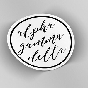 AGD Alpha Gamma Delta Circle Script Sticker - Etsy