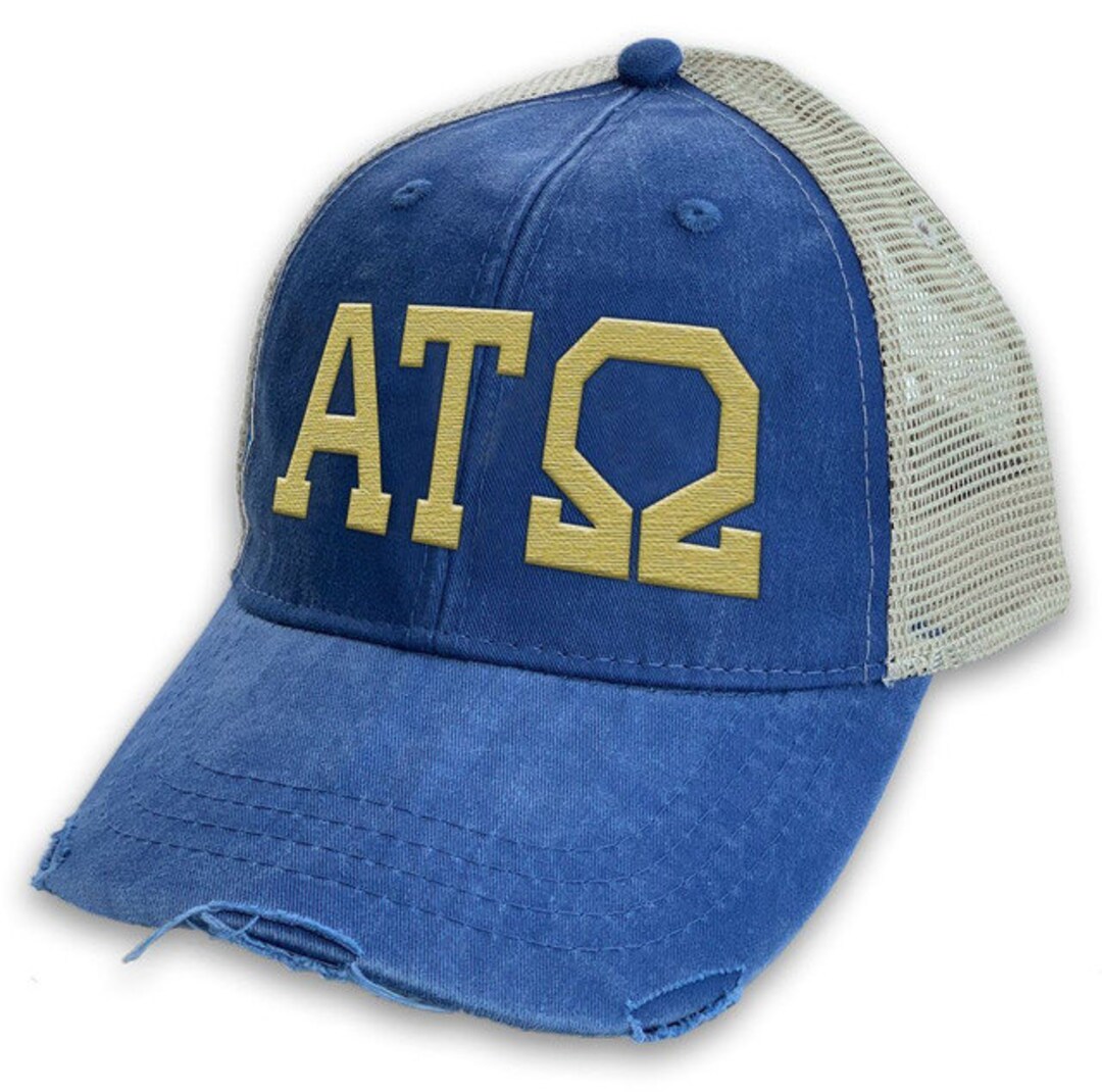 Alpha Tau Omega Distressed Trucker Cap - Etsy
