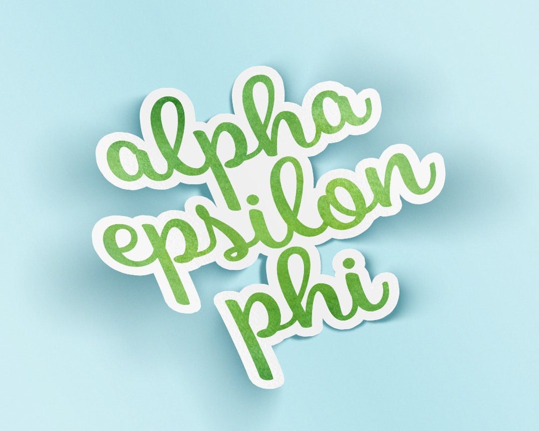 Aephi Alpha Epsilon Phi Watercolor Script Sticker - Etsy
