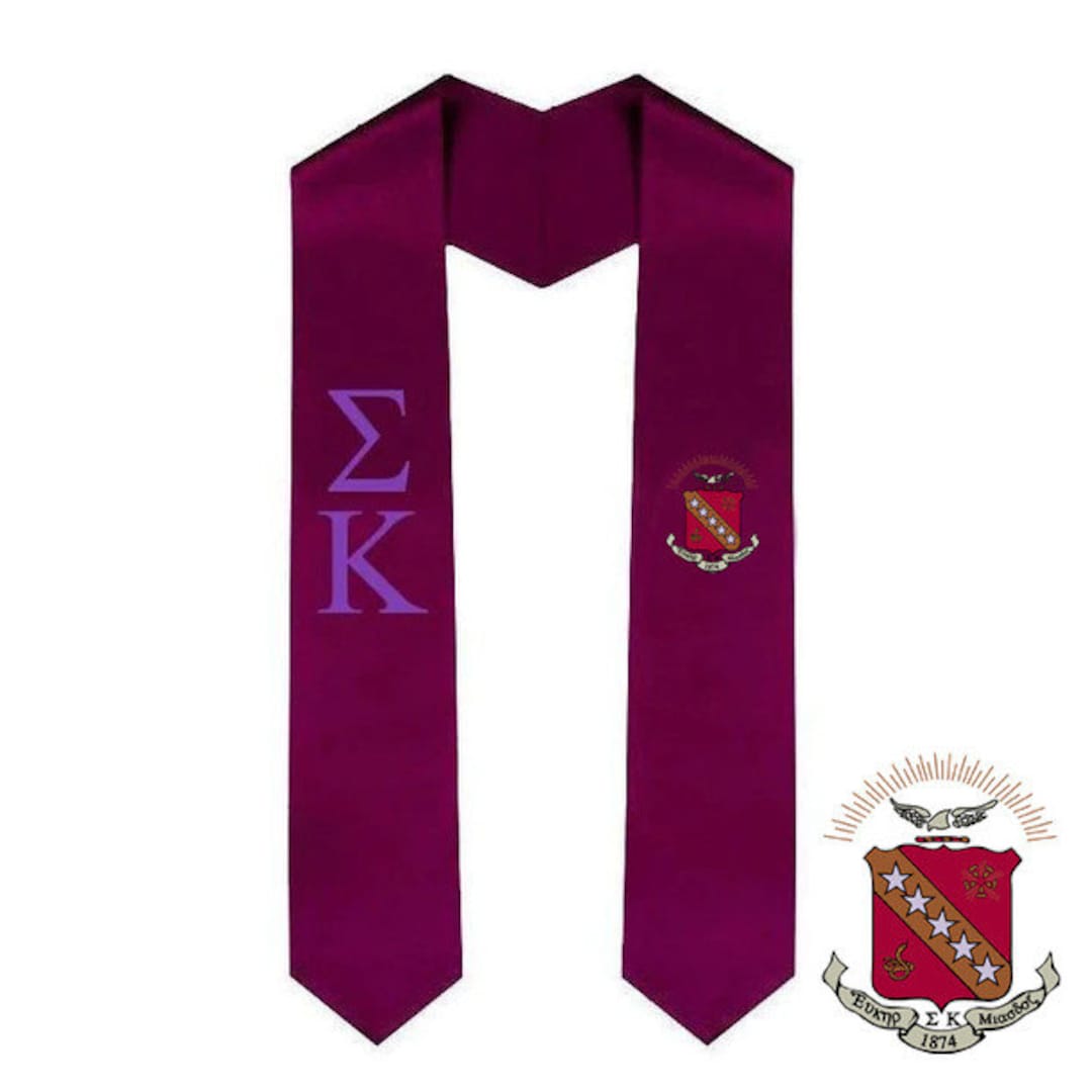 Sigma Kappa Greek Lettered Graduation Sash Stole With Crest - Etsy