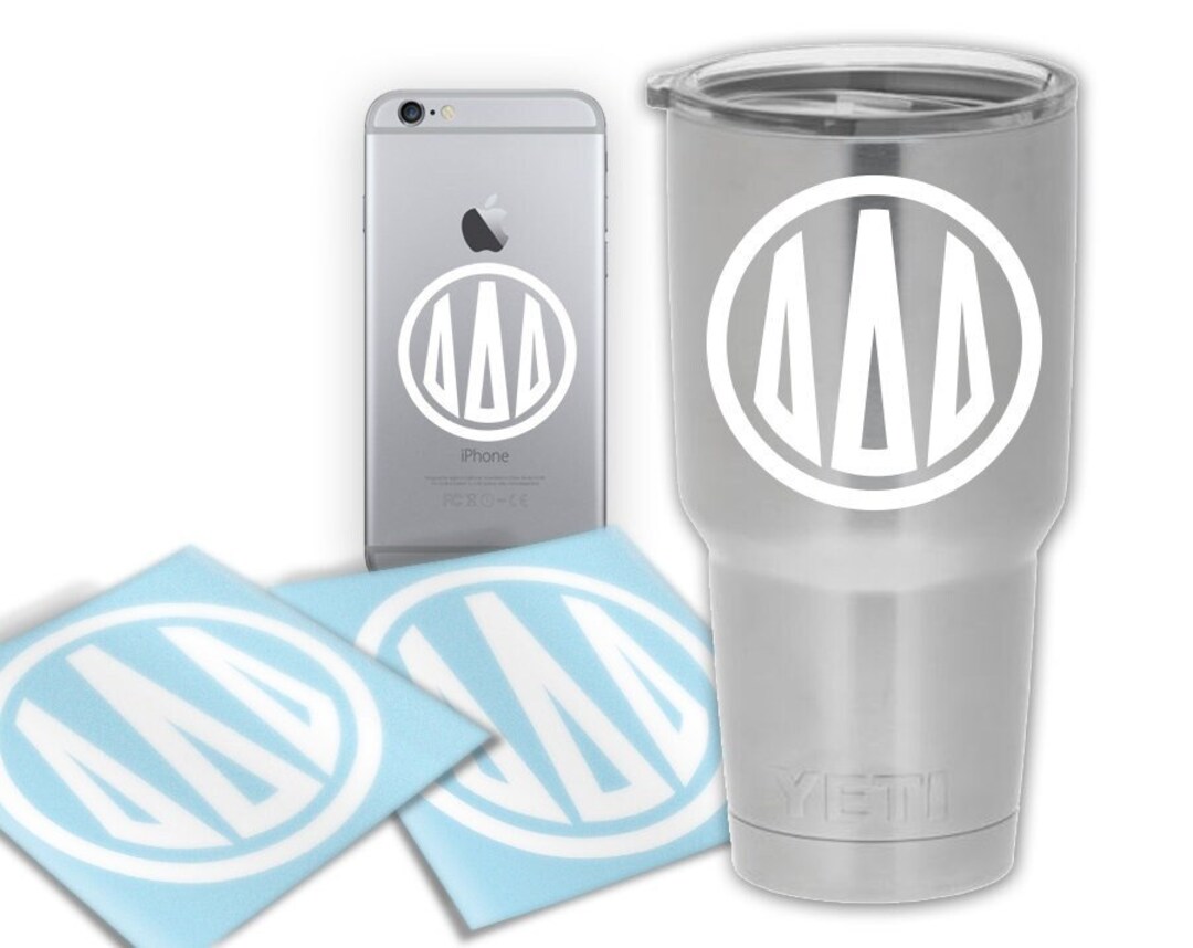 Tridelta Delta Delta Delta Circle Letter Decal Laptop Sticker Car Decal ...