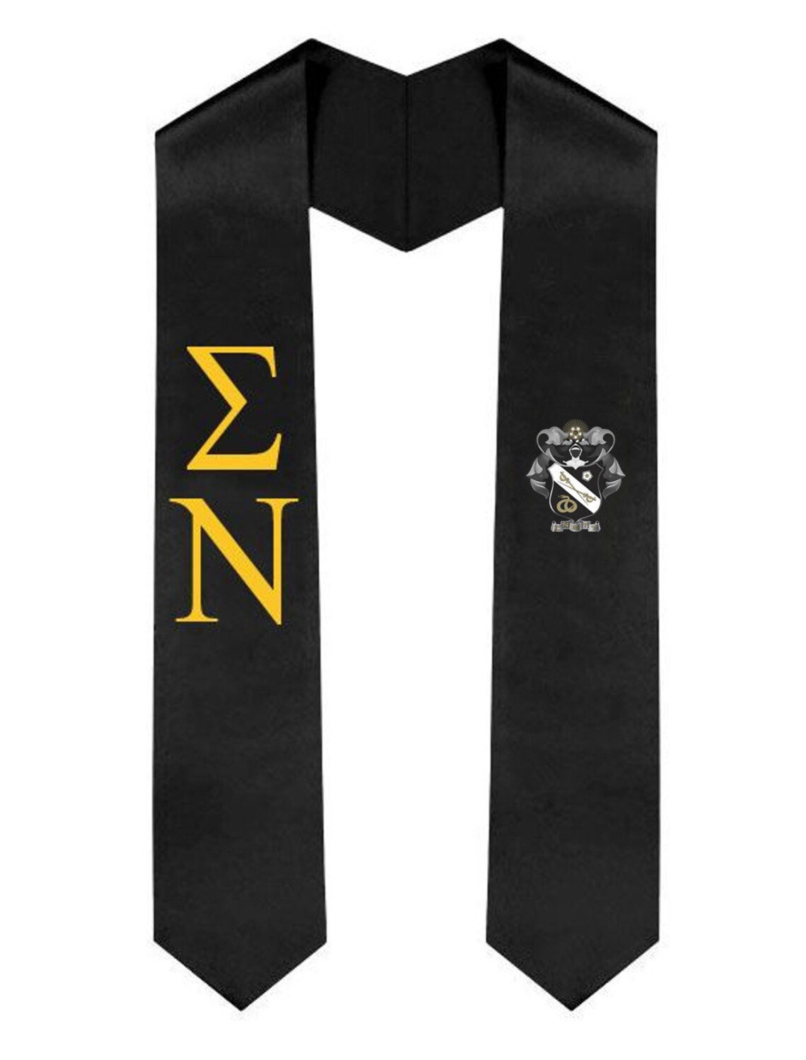 Sigma Nu Greek Lettered Graduation Sash Stole With Crest - Etsy