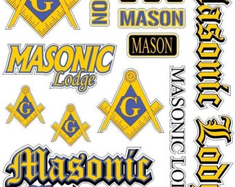 Masonic Skull Square & Compass Sticker, Freemason Sticker Decal Emblem ...
