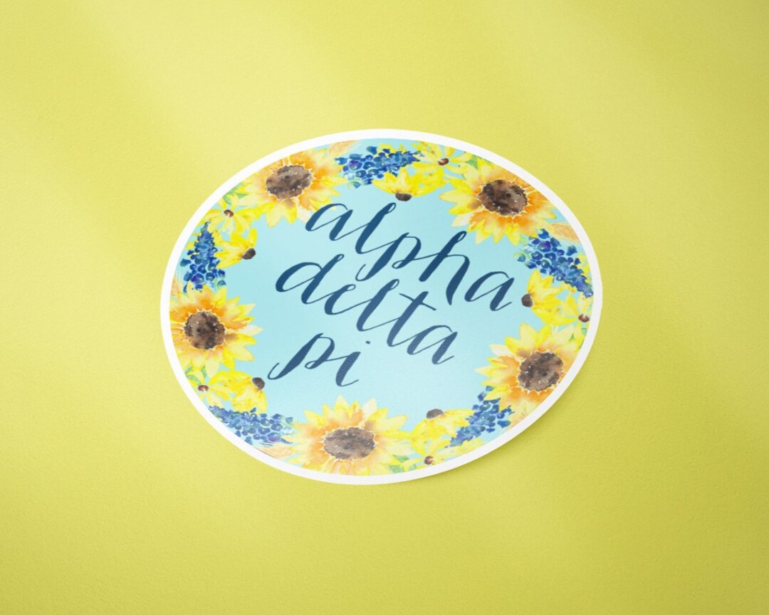 Adpi Alpha Delta Pi Sunflower Sticker - Etsy