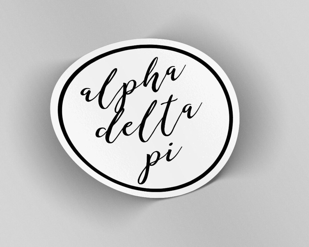 Adpi Alpha Delta Pi Circle Script Sticker - Etsy