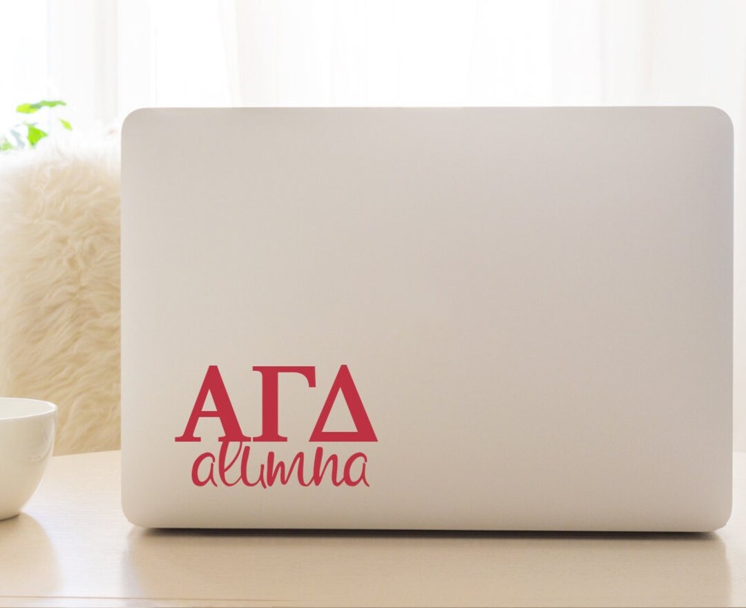 AGD Alpha Gamma Delta Letters Alumna Sorority Decal Laptop Sticker Car ...