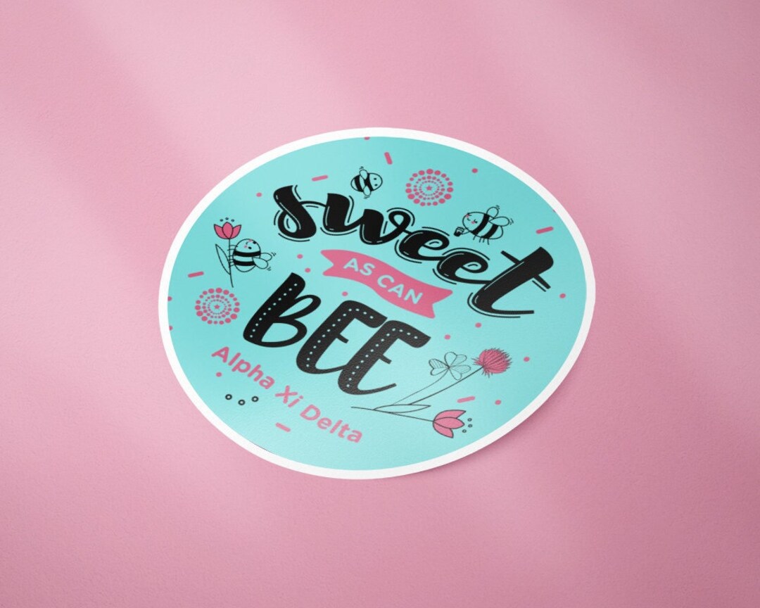 Axid Alpha Xi Delta Sweet as Can Bee Sticker - Etsy