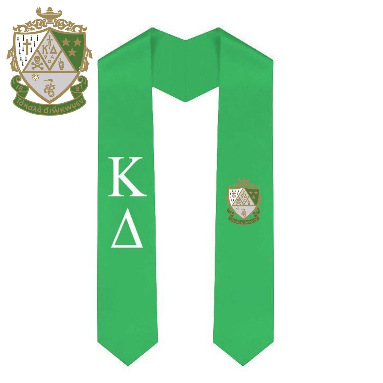 Kappa Delta Greek Lettered Graduation Sash Stole With Crest - Etsy