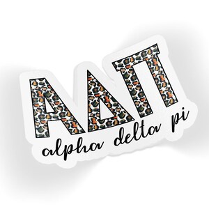 Adpi Alpha Delta Pi Leopard Sticker - Etsy