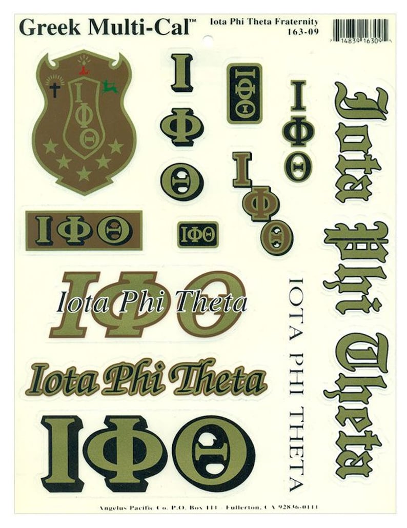 Iota Phi Theta Multi Greek Decal Sticker Sheet - Etsy
