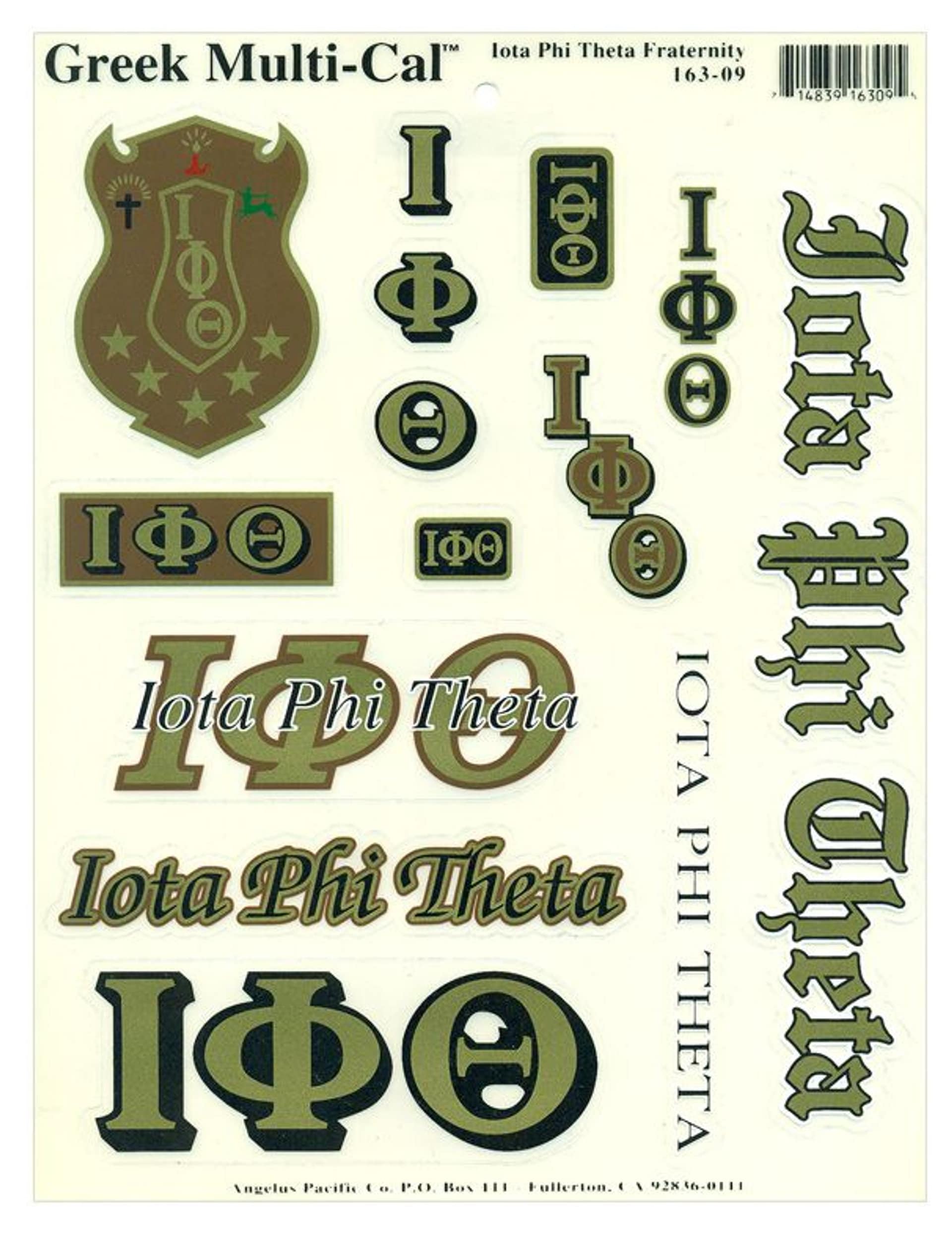 Iota Phi Theta Multi Greek Decal Sticker Sheet - Etsy