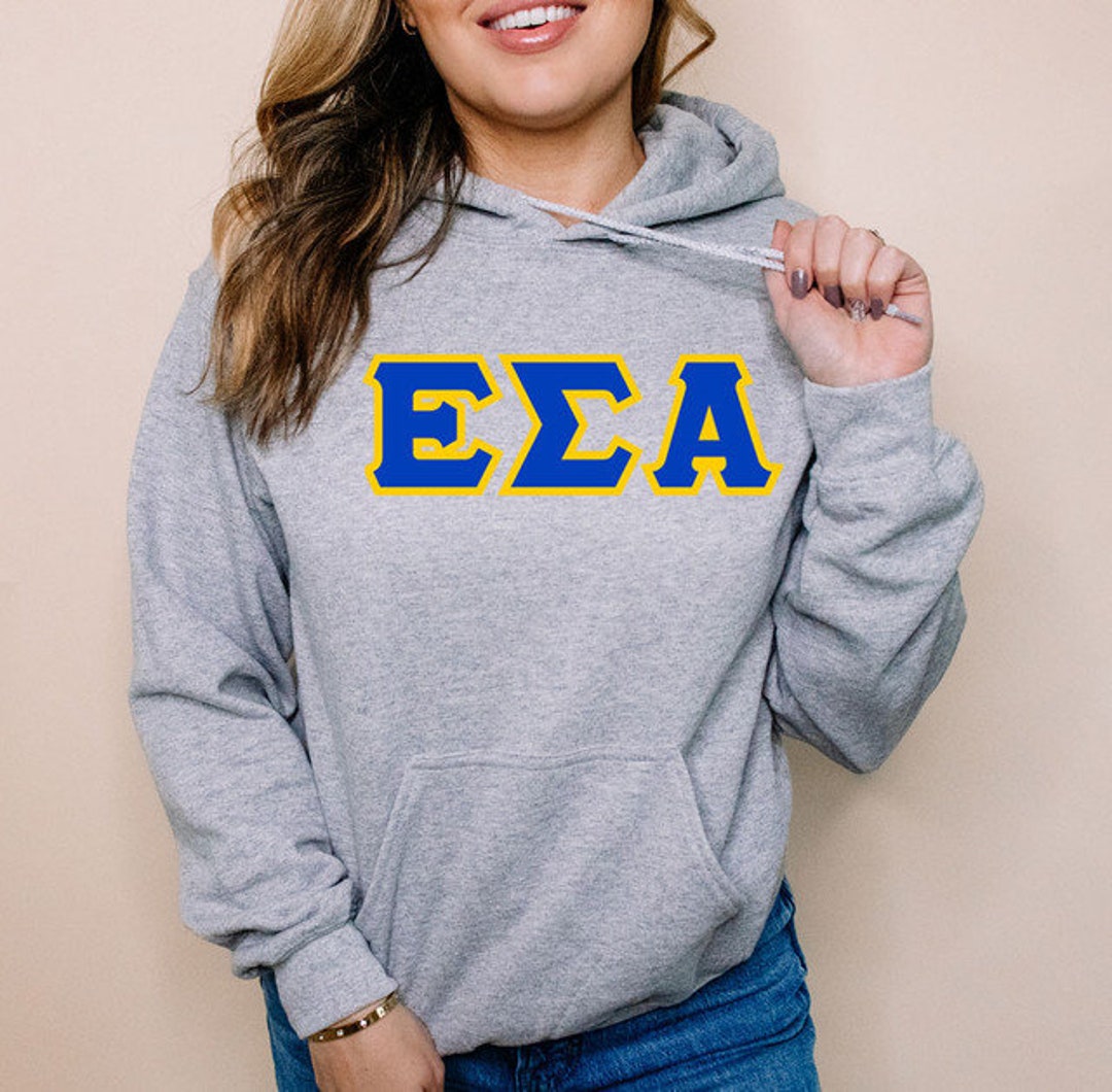 Sudadera con capucha con letras Epsilon Sigma Alpha - Etsy España