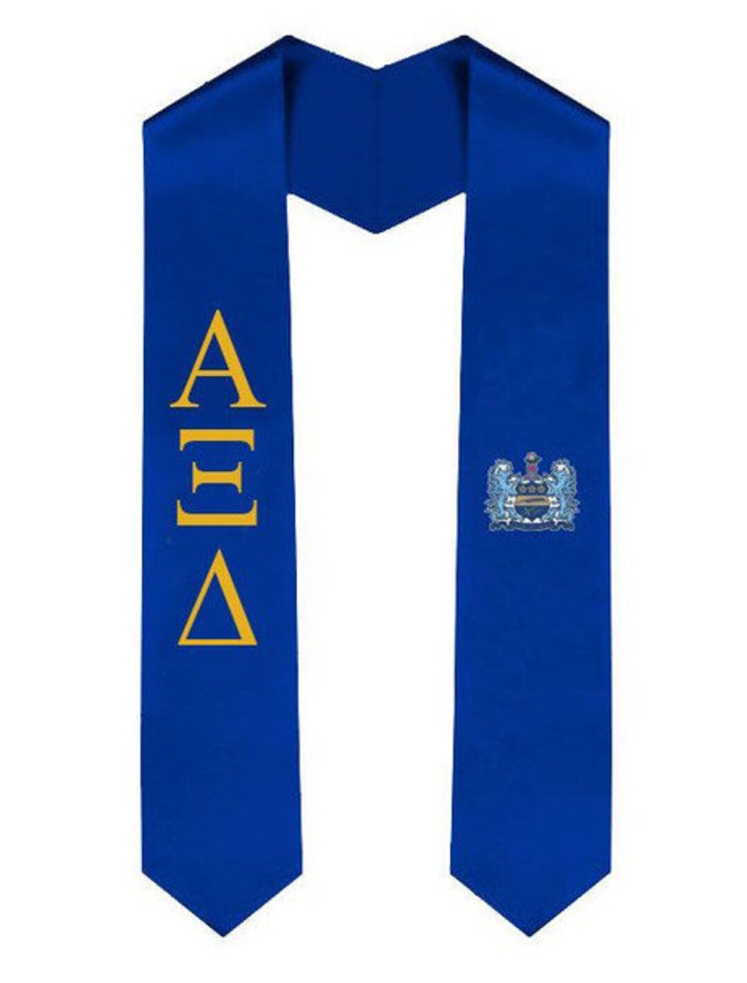 Alpha Xi Delta Greek Lettered Graduation Sash Stole With Crest - Etsy
