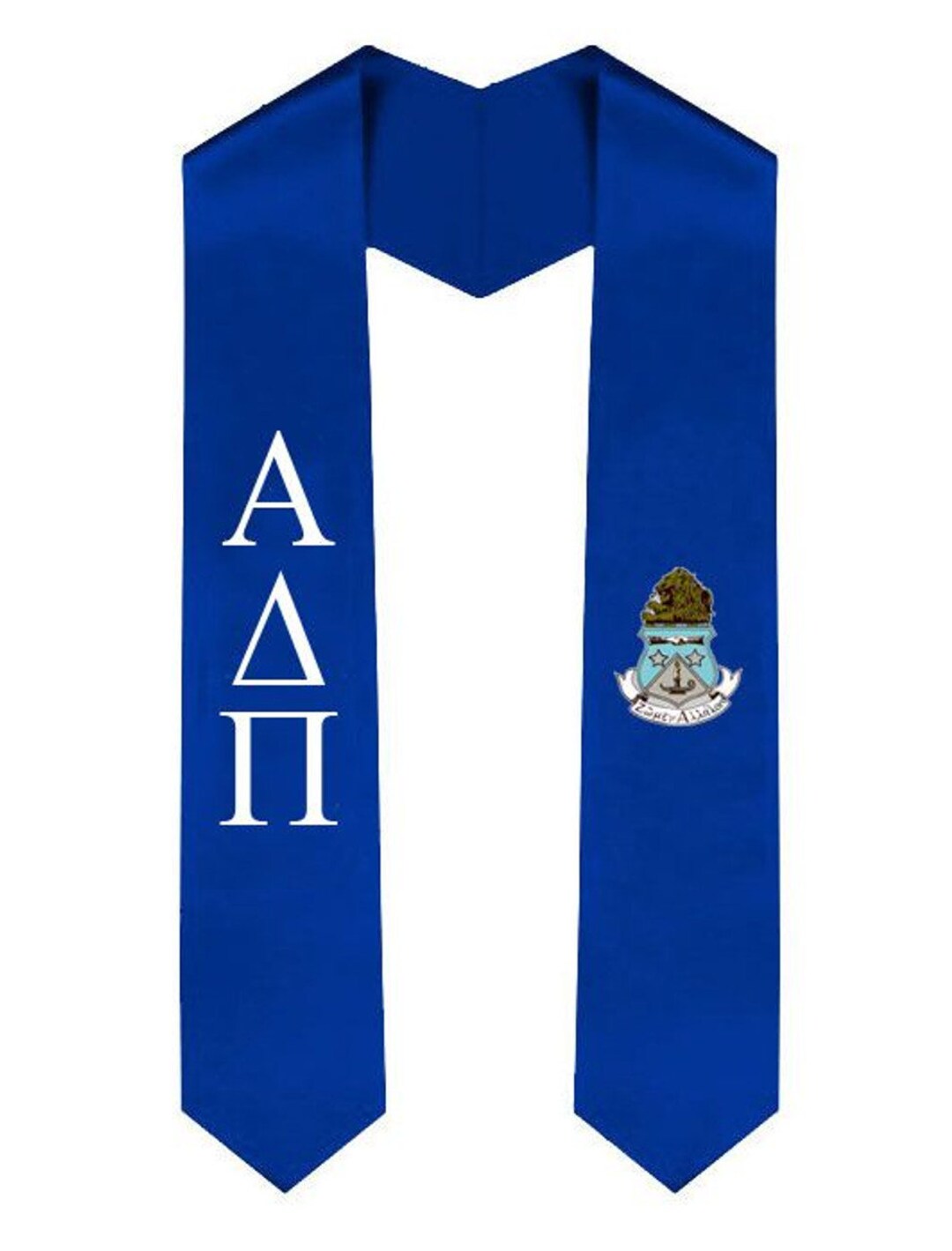 Alpha Delta Pi Greek Lettered Graduation Sash Stole With Crest - Etsy