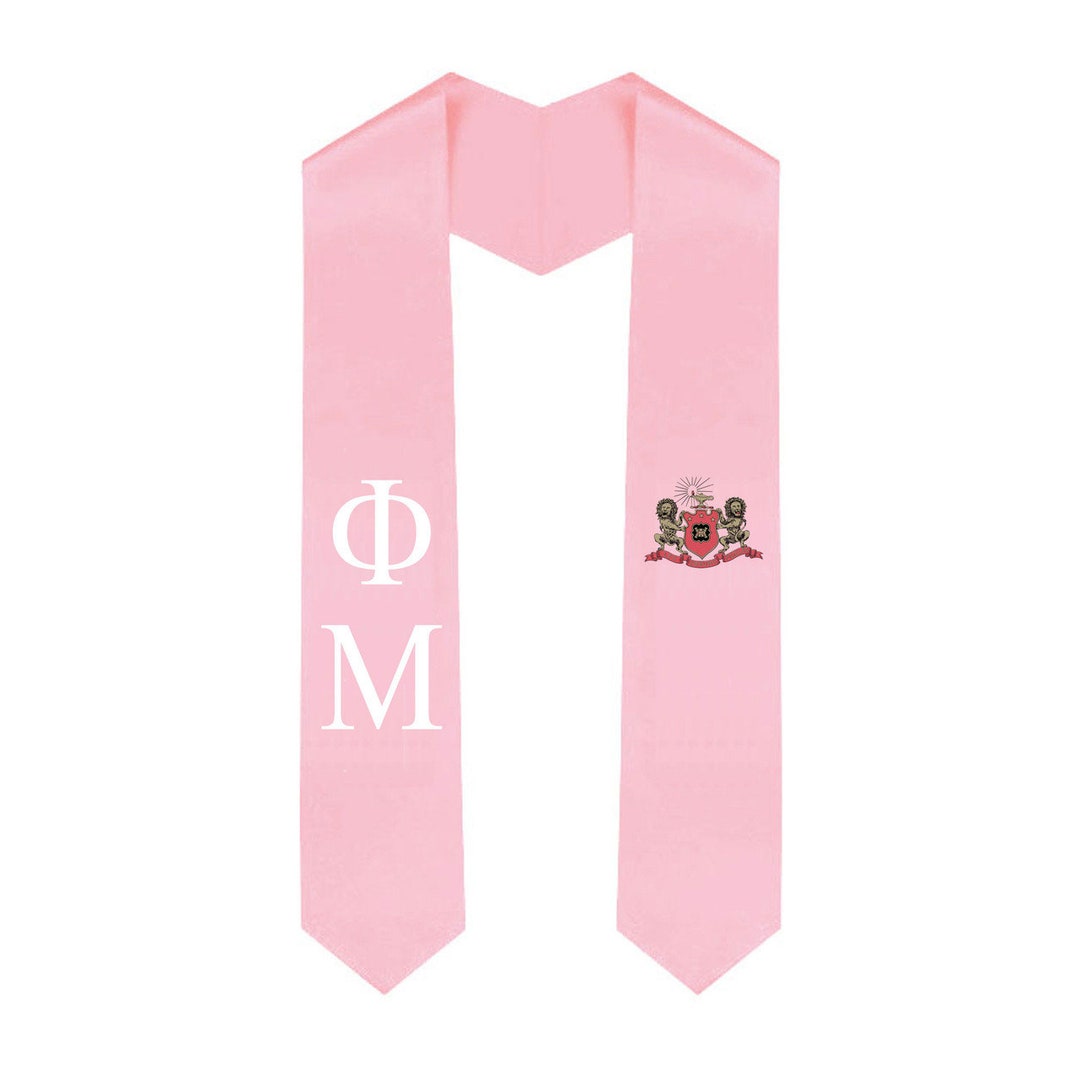 Phi Mu Greek Lettered Graduation Sash Stole With Crest - Etsy