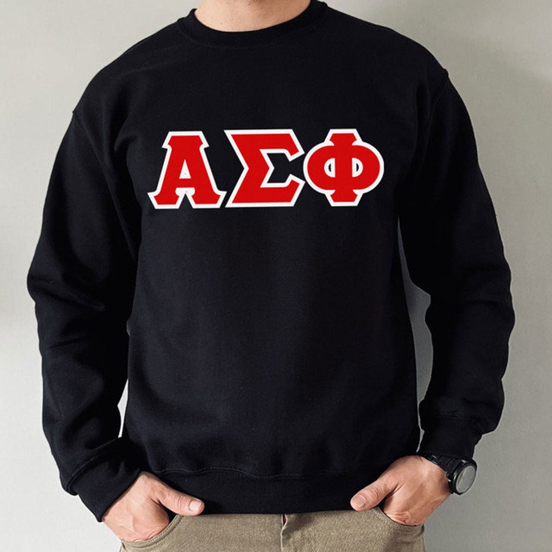 Alpha Sigma Phi Twill Lettered Crewneck - Etsy