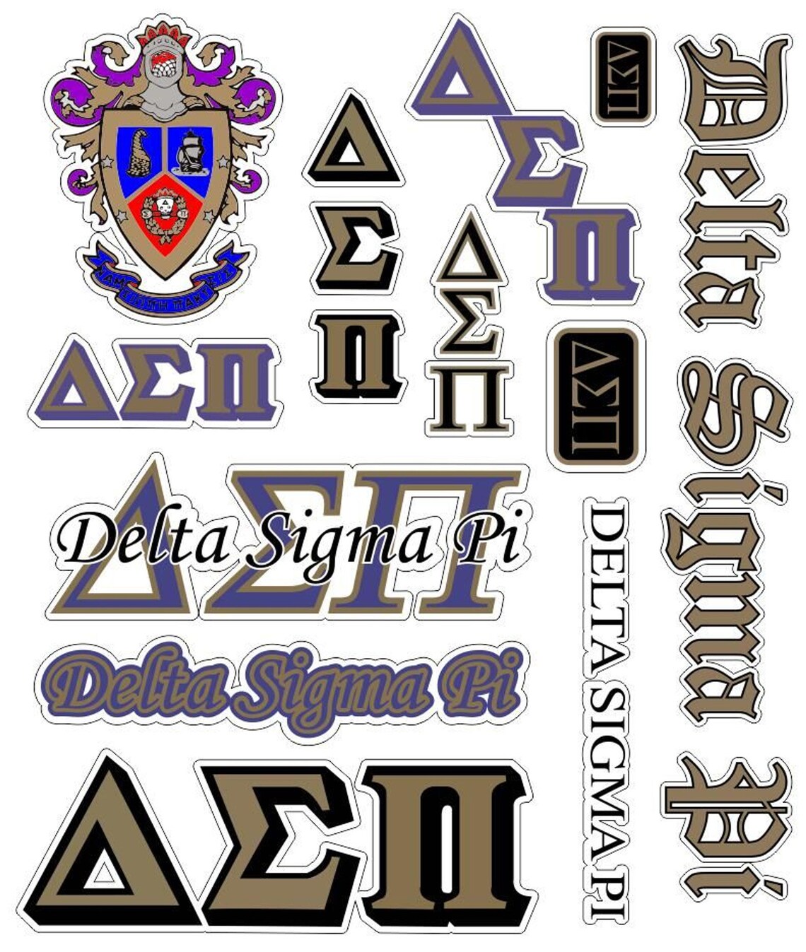 Delta Sigma Pi Multi Greek Decal Sticker Sheet - Etsy