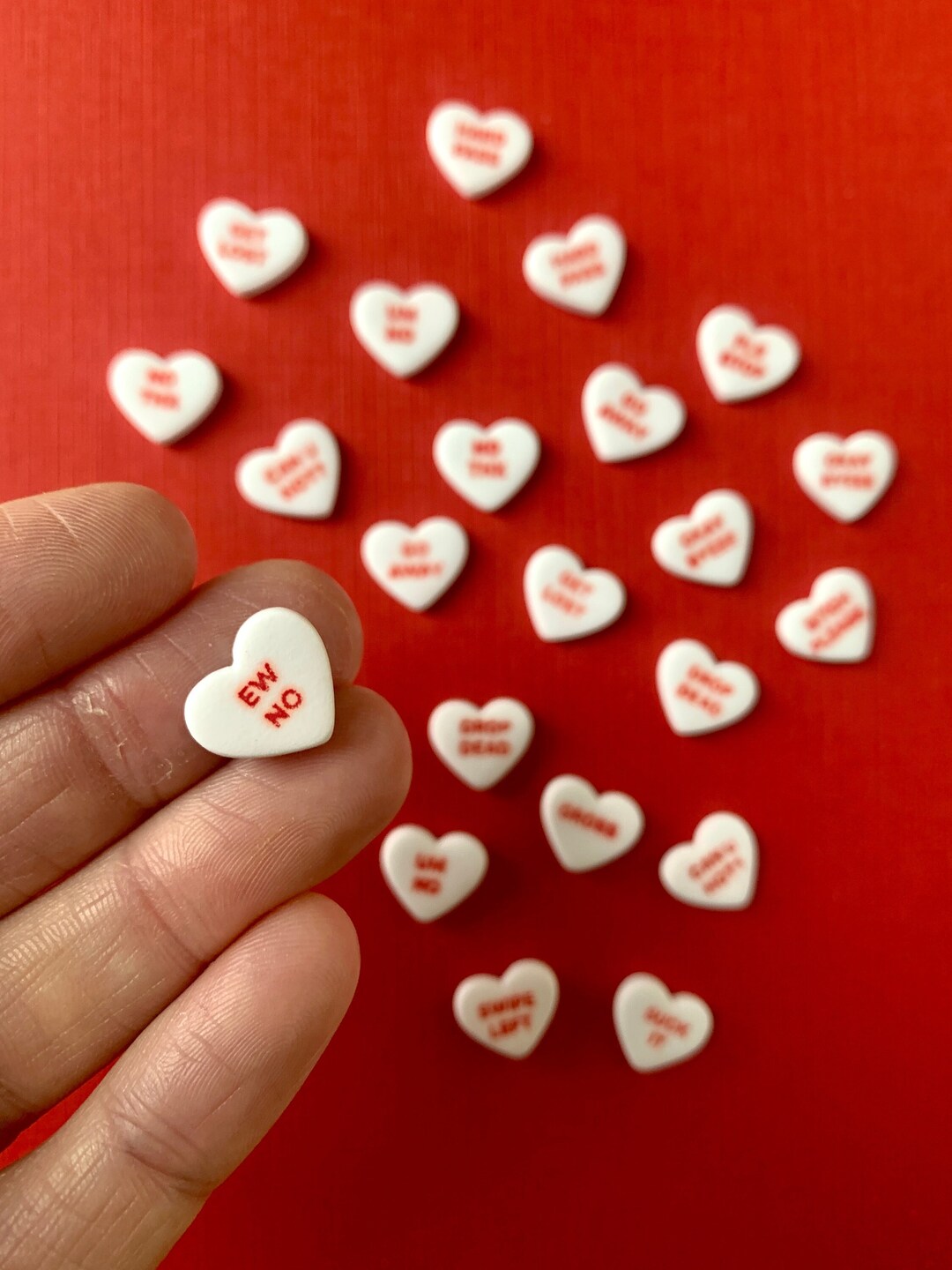 Sassy Conversation Hearts - Stud Earrings - White - Etsy