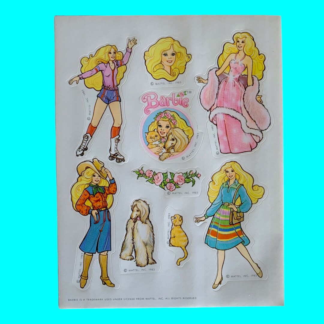 Vintage 1983 Mattel Barbie Sticker Sheet Ephemera - Etsy