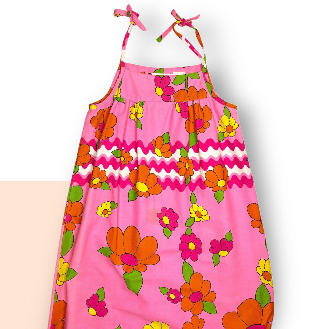 1960s Flower Power Clothes, Bright Floral Print, Made in Hawaii Dress ...