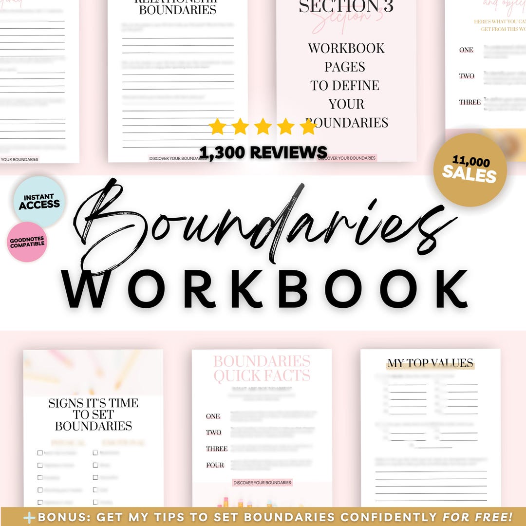 Building Healthy Boundaries Workbook, Workbook Mental Health, Self ...