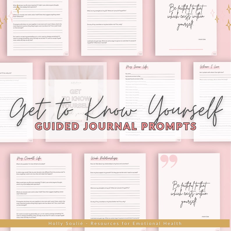 Get to Know Yourself Guided Journal Prompts Digital Journal - Etsy