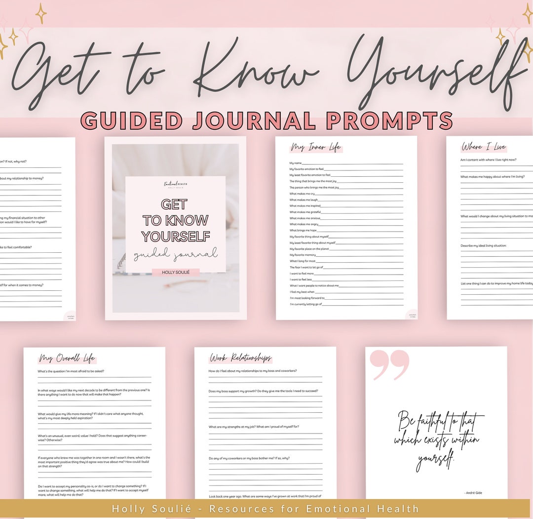 Get to Know Yourself Guided Journal Prompts Digital Journal - Etsy