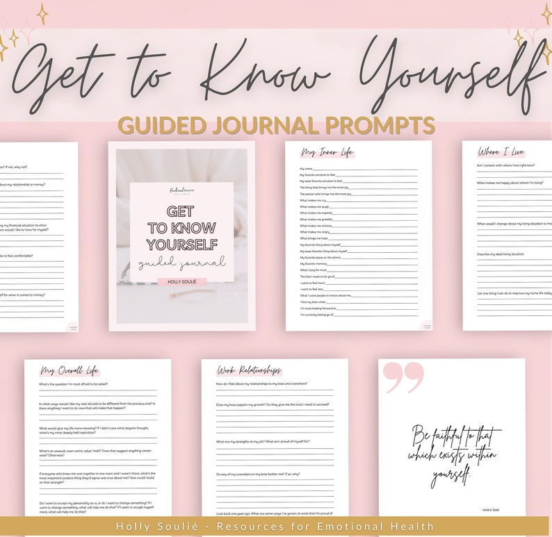 Get to Know Yourself Guided Journal Prompts Therapy Guided - Etsy