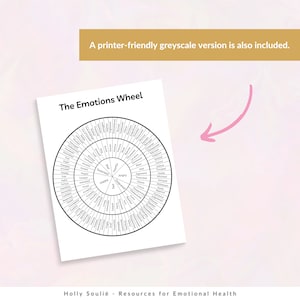 Emotions Wheel Printable: Mental Health Therapy Tool (digital Download ...