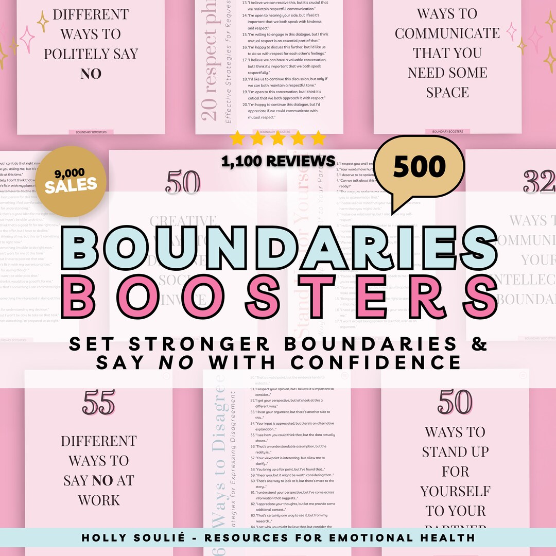 Boundary Boosters: 500 Boundary Phrases, Digital Codependency Resource, Healthy Boundaries ...