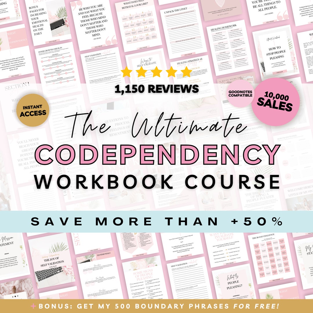 Codependency Cure Digital Workbook Bundle, Codependency Worksheet, Self ...