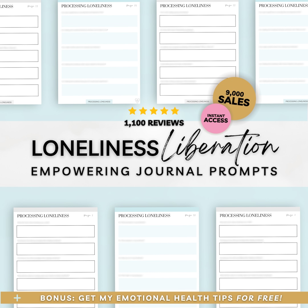 Loneliness Liberation Empowering Journal Prompts, Loneliness Workbook ...