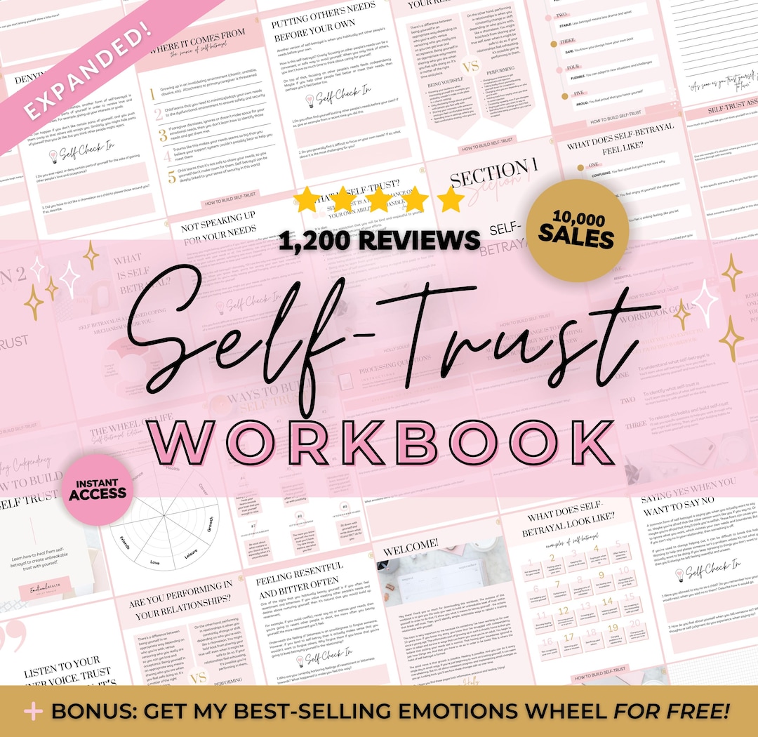 Self Trust Workbook, Mental Health Workbook, Self Love Workbook ...