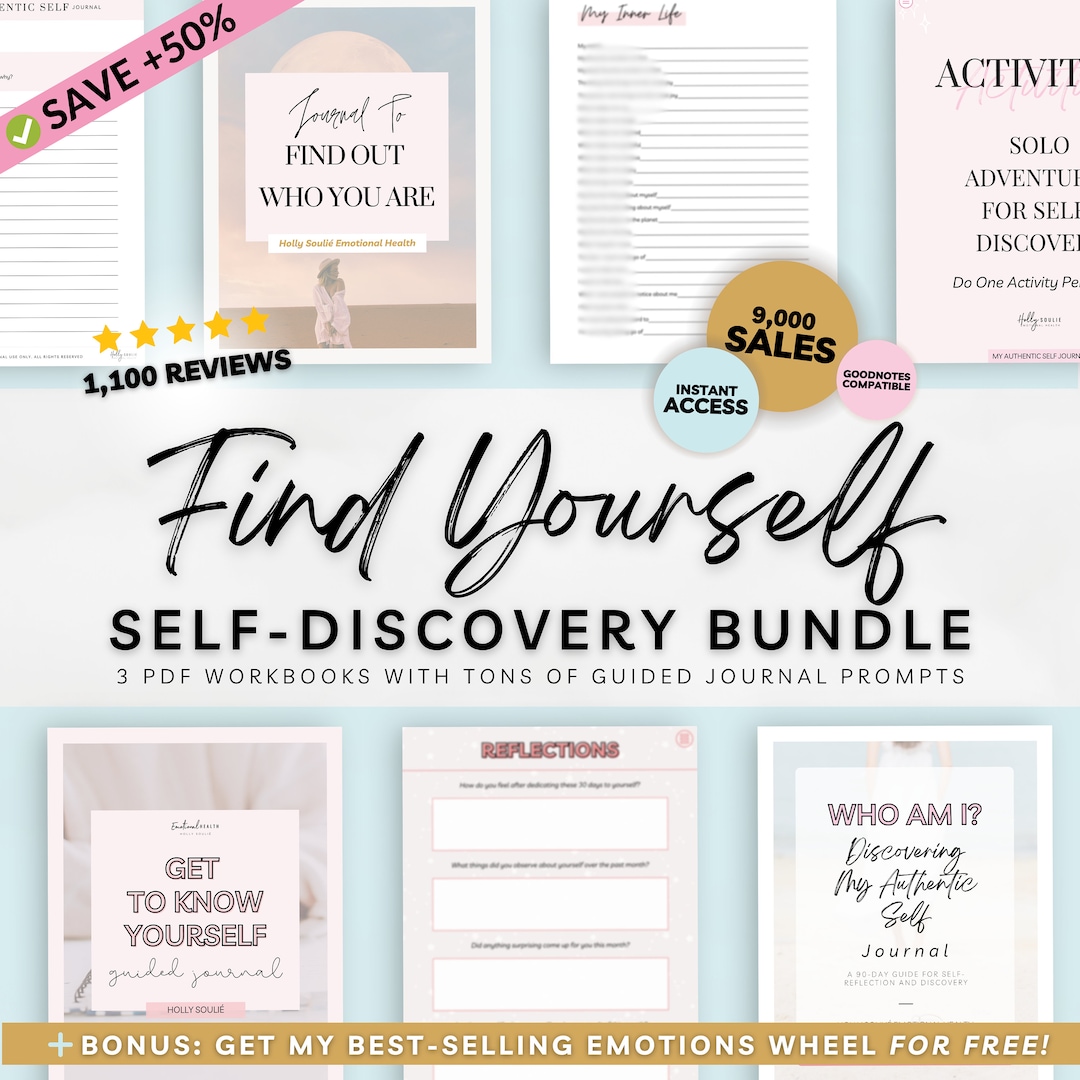 Find Yourself Journal Prompts Bundle, Self-discovery & Self-help ...