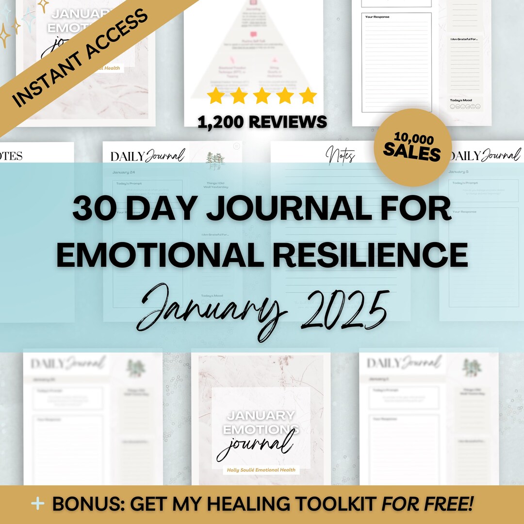 Emotional Resilience Digital Journal, Mental Health Journal Prompts ...