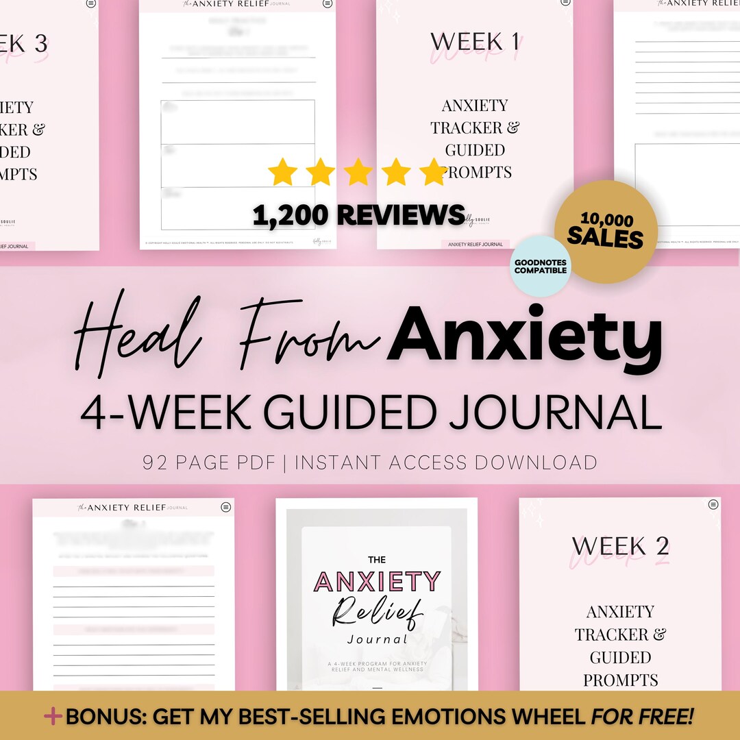 Heal From Anxiety Guided Journal, Mental Health Workbook, Digital ...