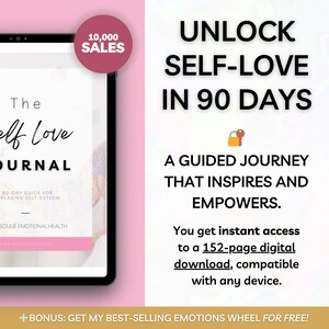 Digital Self Love Journal, 90-day Guided Self Esteem Journal, Goodnotes ...