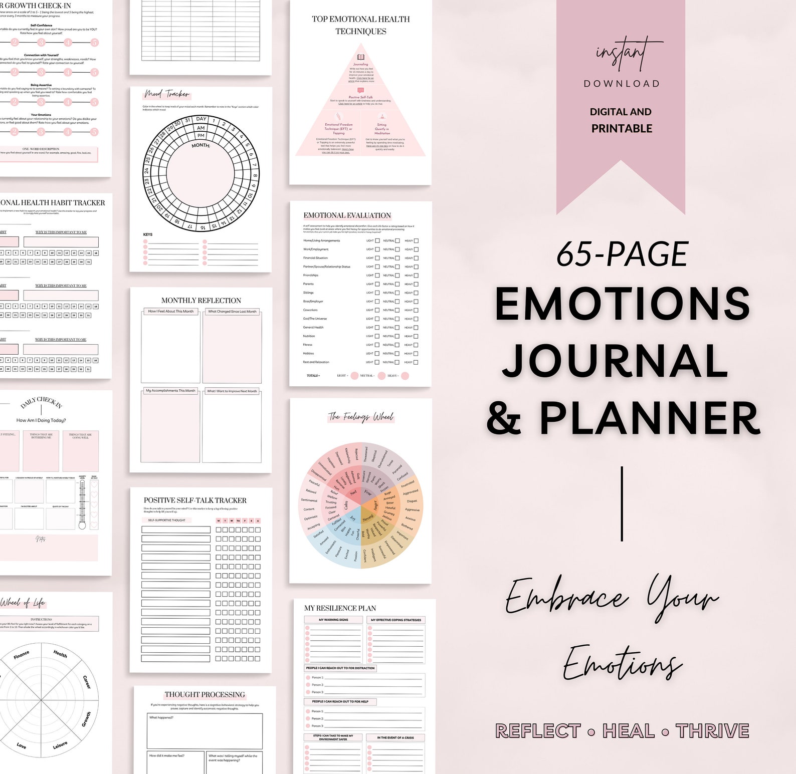 Emotional Health Journal and Planner Self-healing Workbook - Etsy Canada