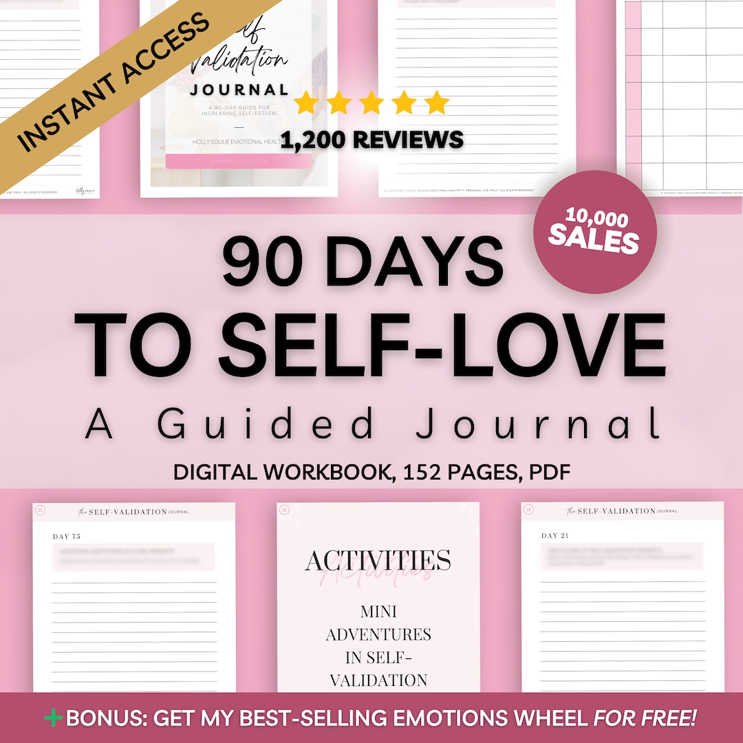 Digital Self Love Journal, 90-day Guided Self Esteem Journal, Goodnotes ...