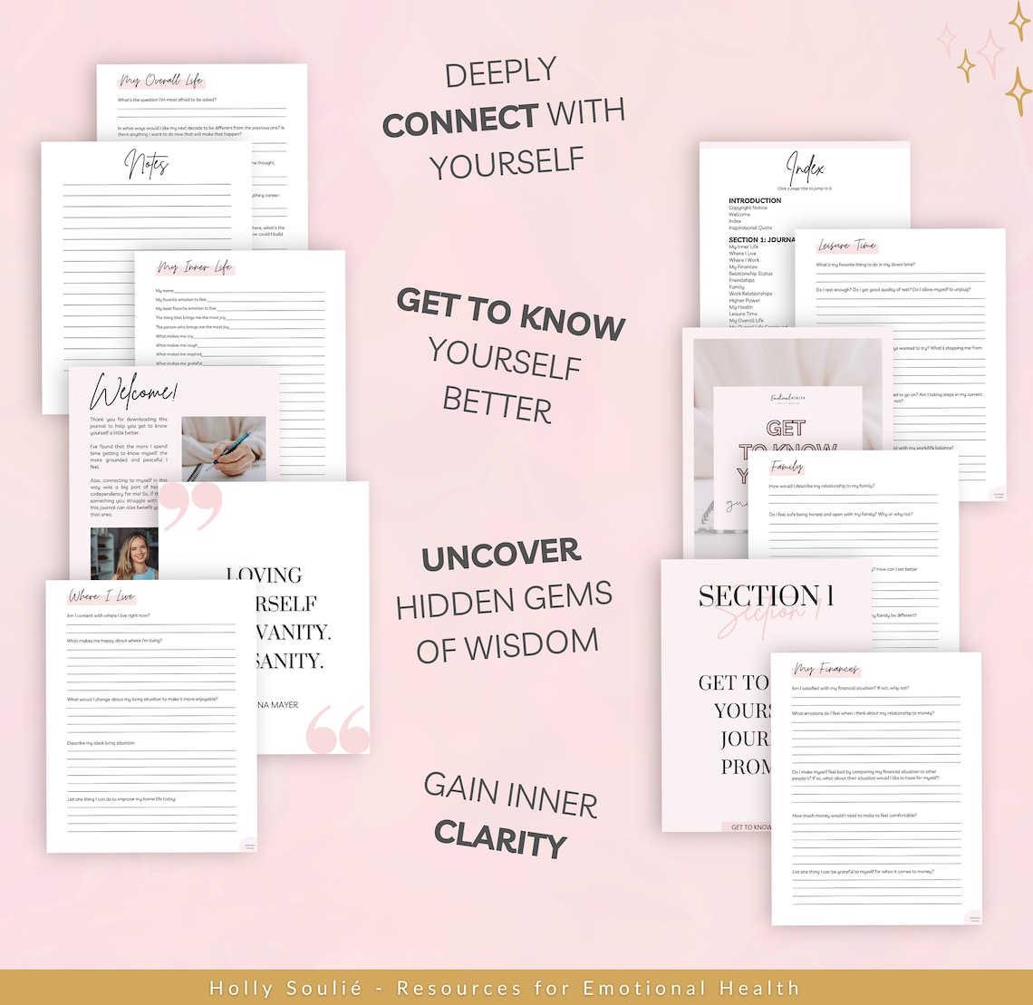 Get to Know Yourself Guided Journal Prompts Therapy Guided - Etsy