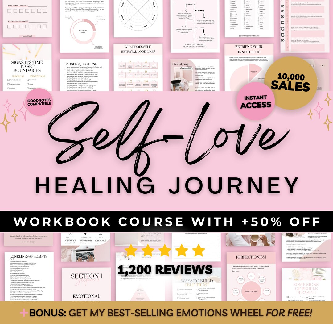 Self Love Healing Journey, Self Love Workbooks, Self Love Journals, 90 ...