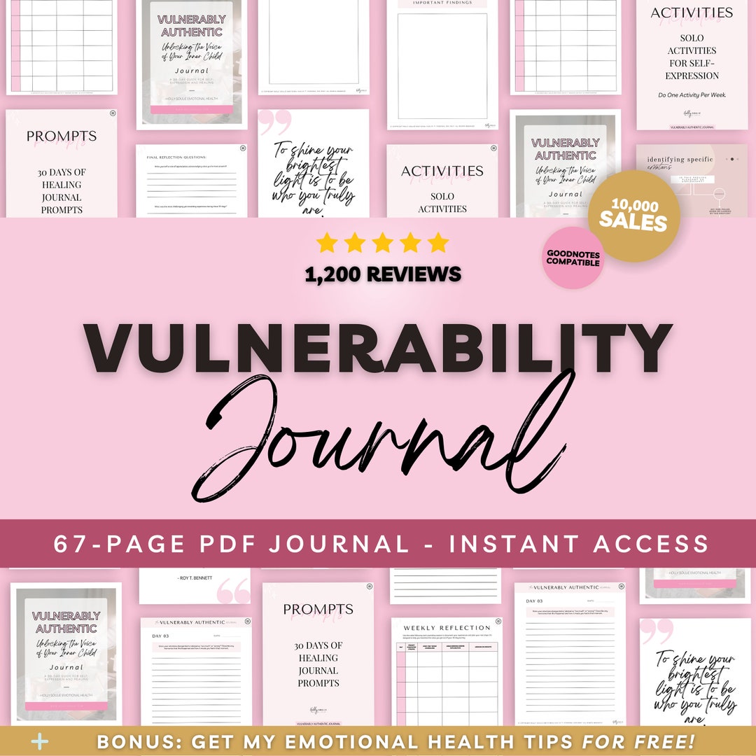 Vulnerability Journal, Inner Child Workbook, Authentic Self Worksheet ...