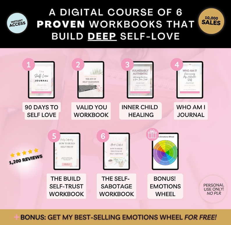 Self Love Healing Workbook Bundle: Confidence & Self-worth (digital ...