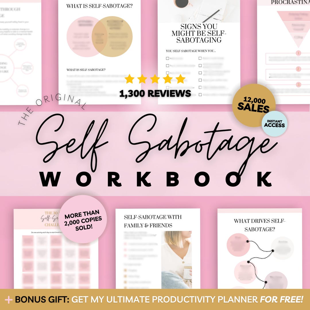 Original Self-sabotage Workbook, Overcome Self-sabotage & Break ...